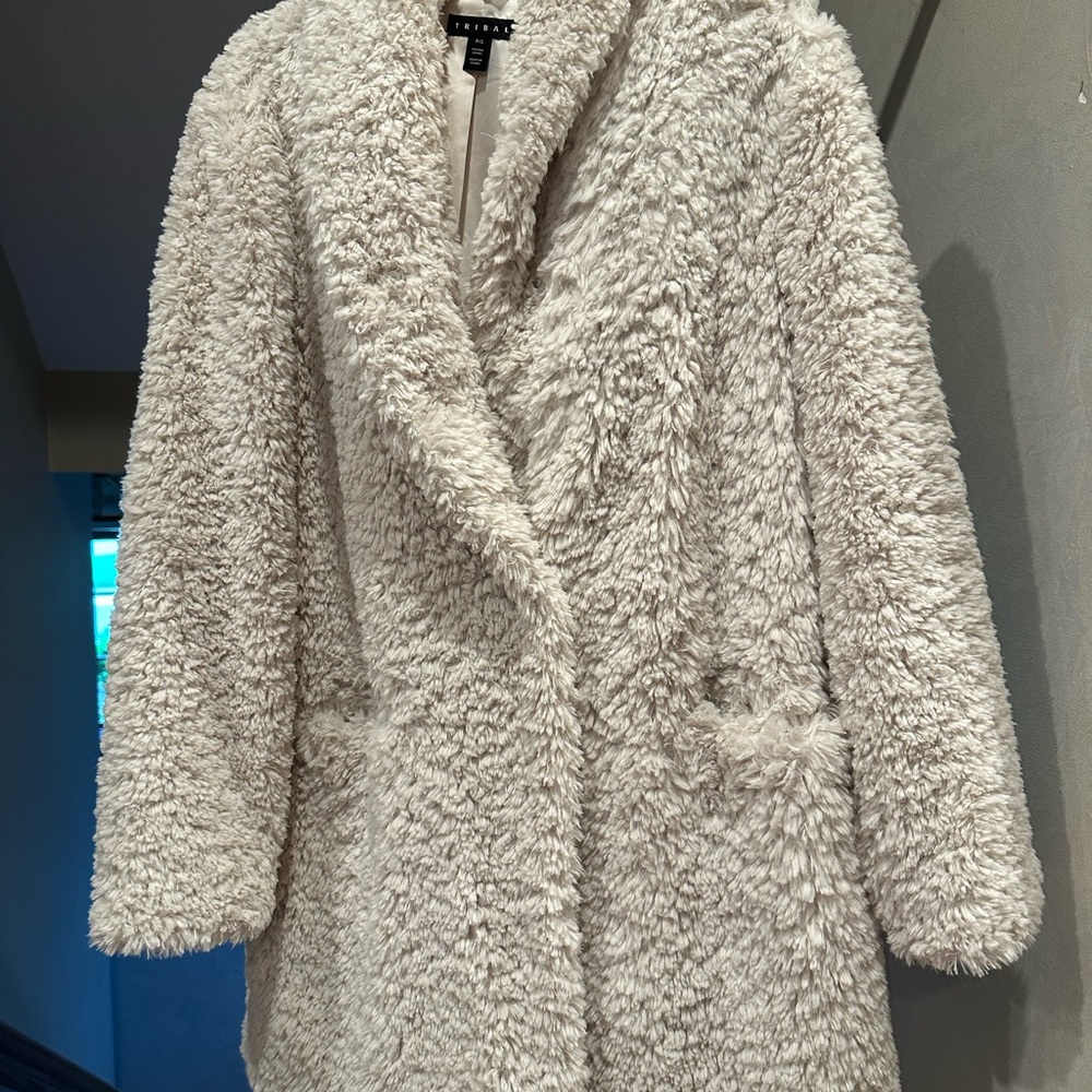 Tribal Cream Teddy Jacket Cozy Sherpa Style - Gem